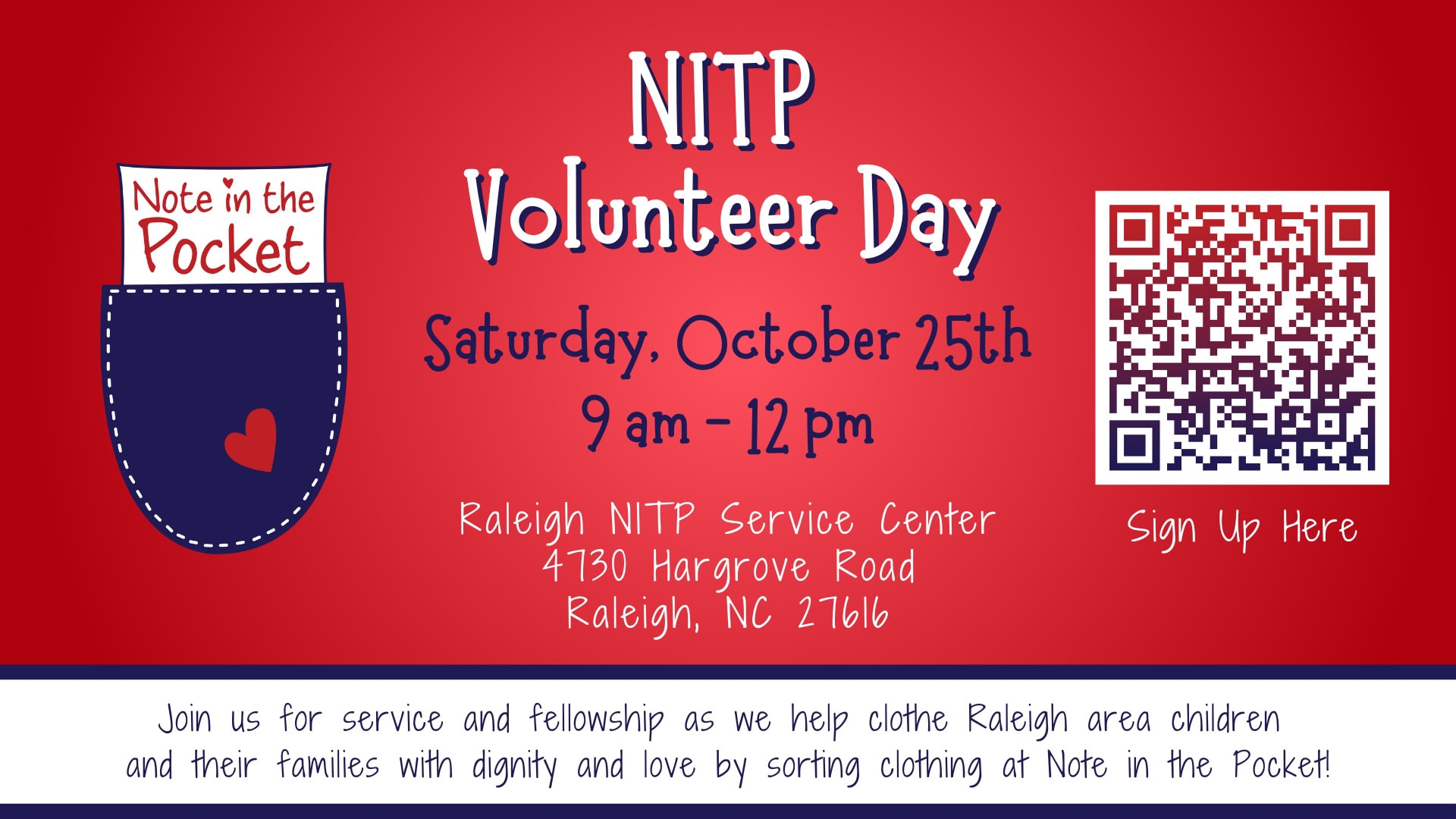 Note in the Pocket Volunteer Day - Wakefield United Methodist Church