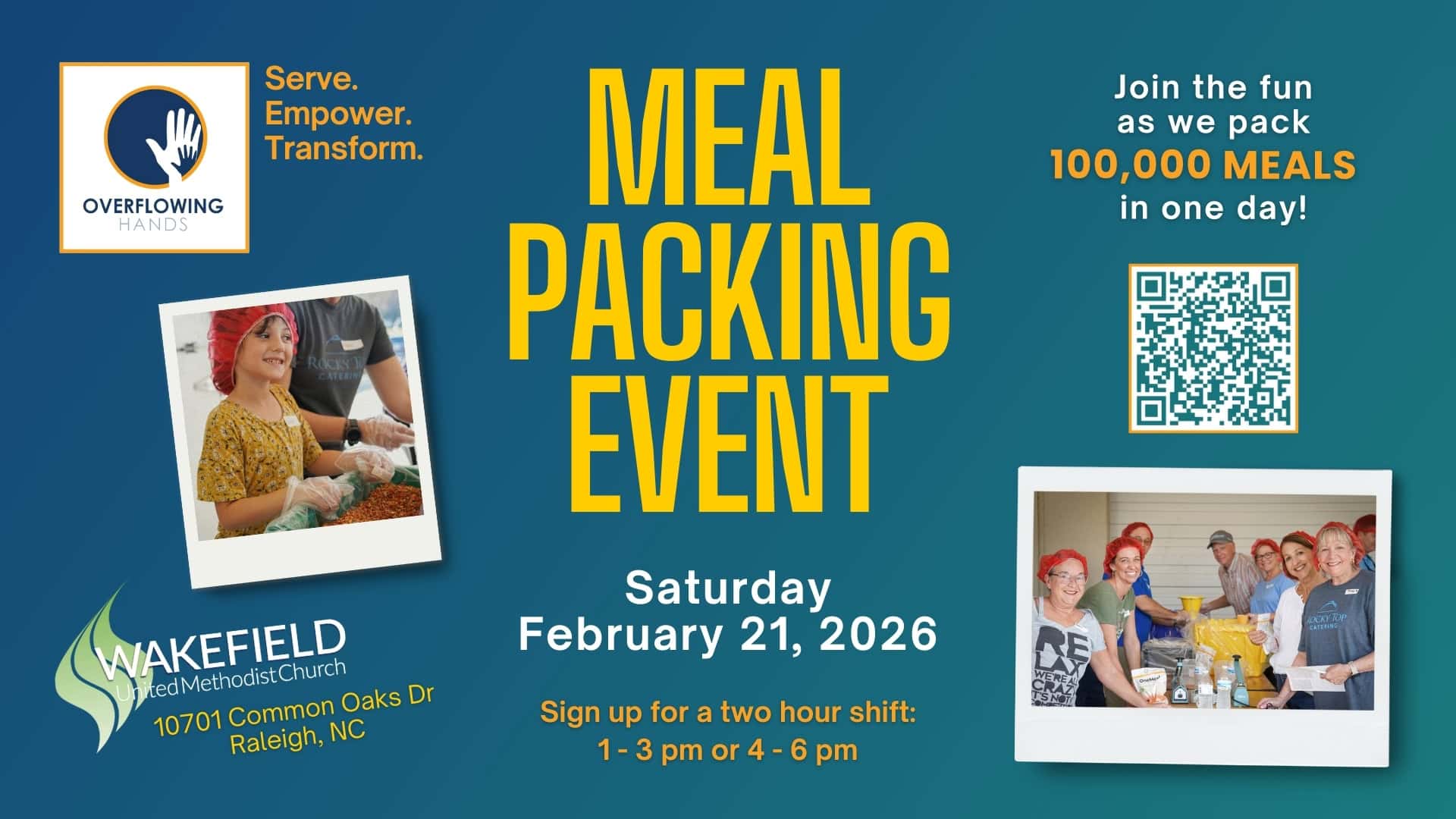 Meal Packing Volunteer Event - Wakefield United Methodist Church